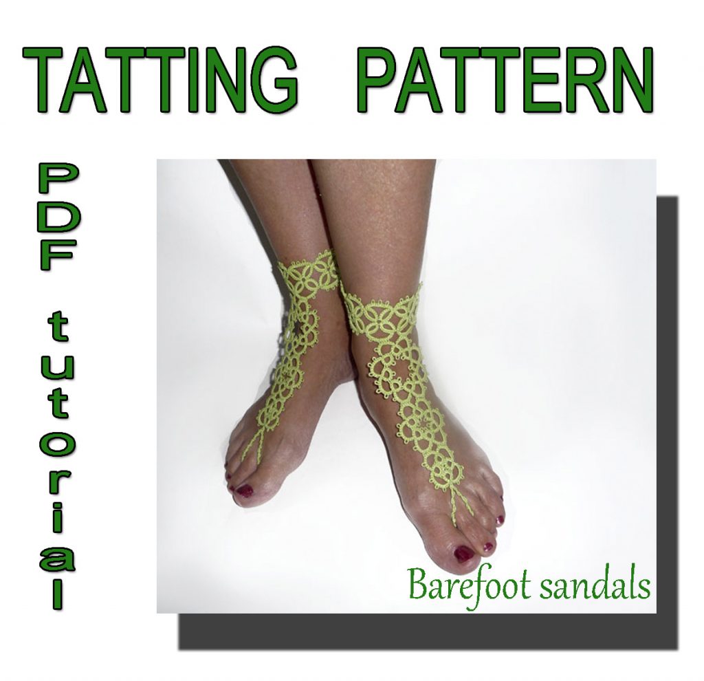 Barefoot sandals easy pattern - FairyLace - PDF tatting tutorial