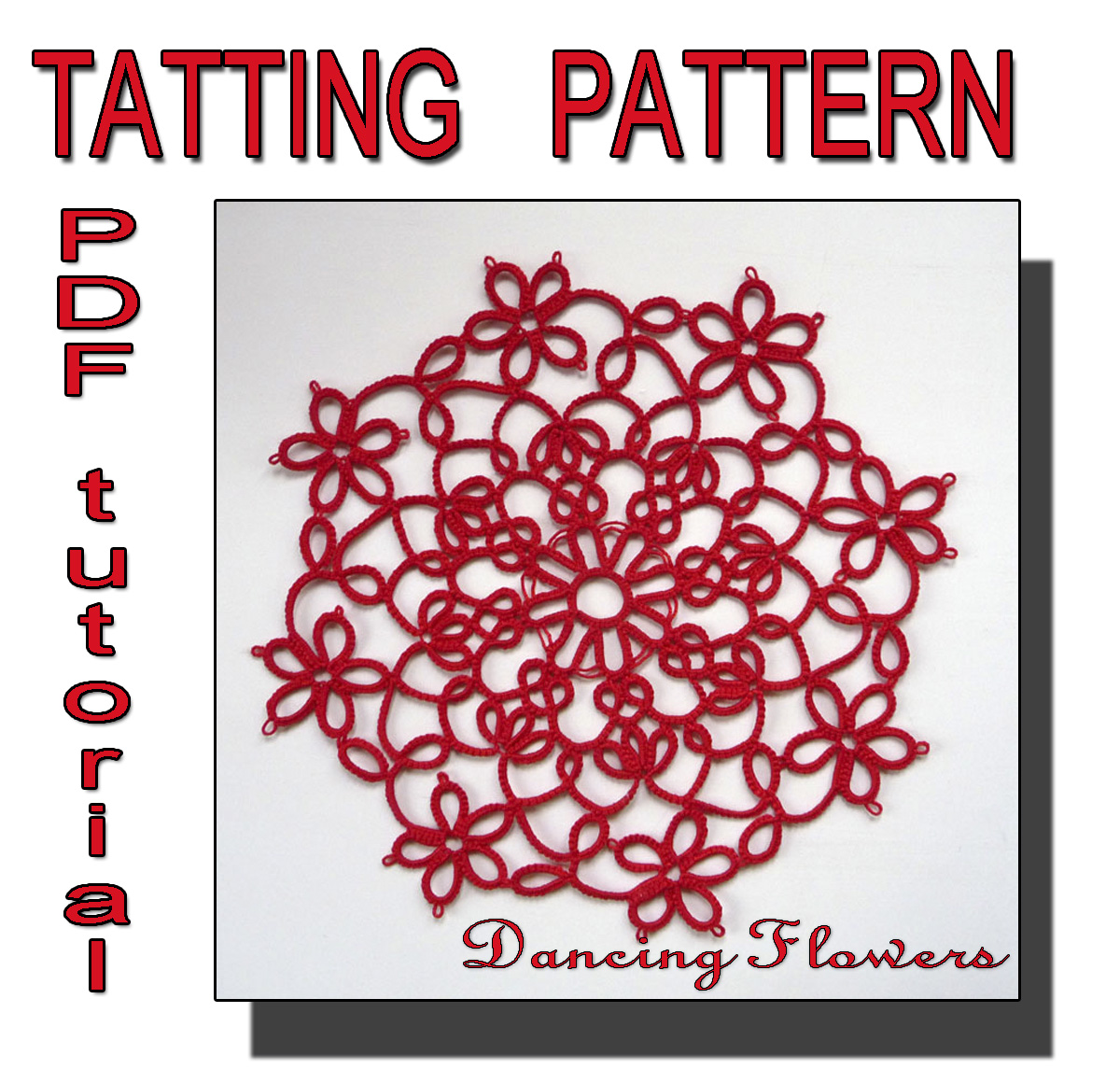 Dancing Flowers tatting pattern - FairyLace - tatting tutorial round doily