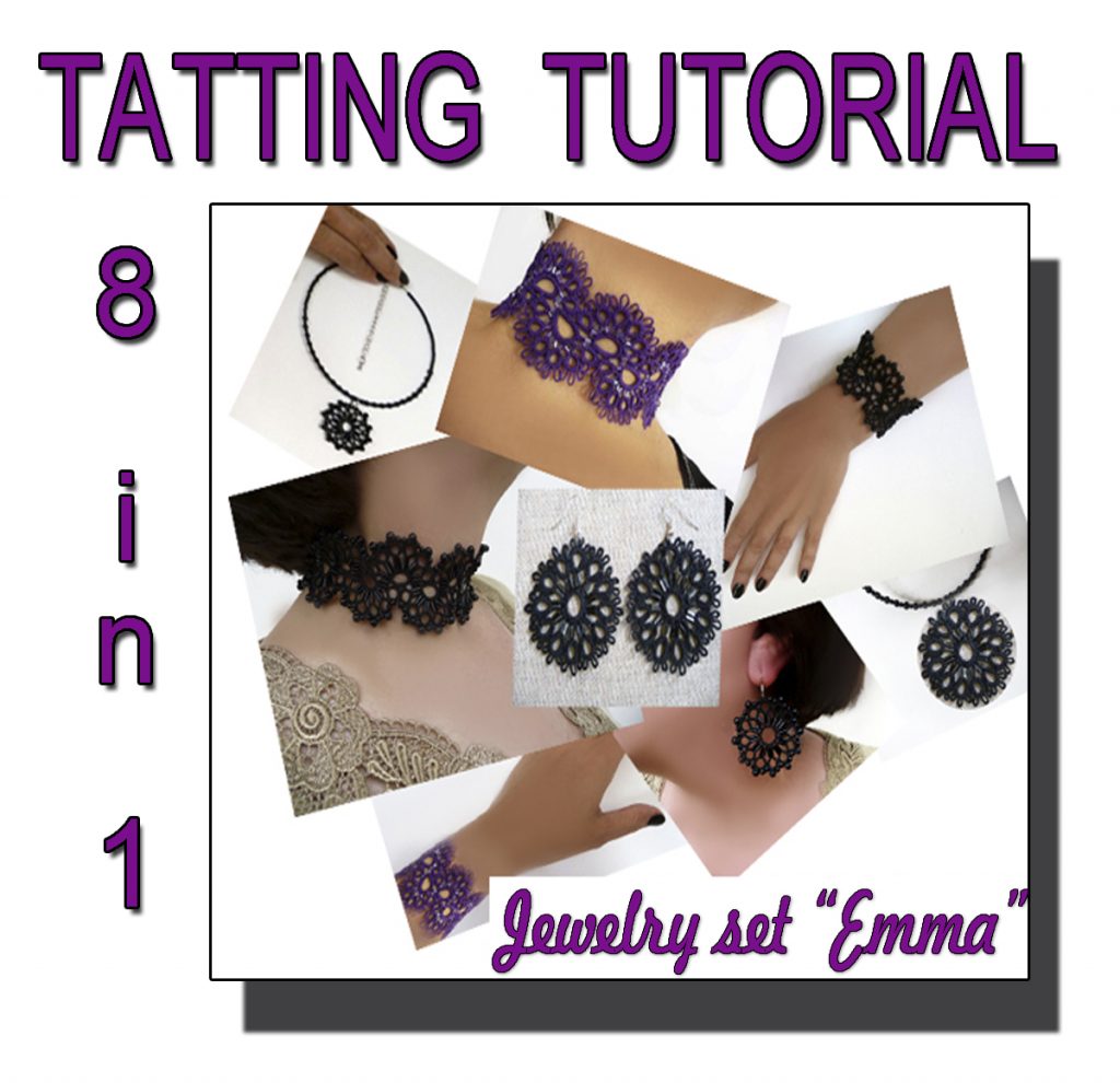 Jewelry set Emma pattern - FairyLace - tatting pattern jewelry set