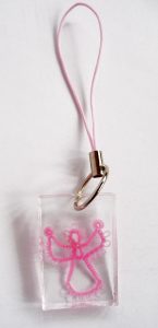 Angel mobile phone charm - FairyLace - tatting in resin