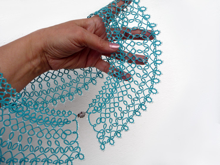 Caribbean Sea collar necklace - FairyLace blue detashable lace collar