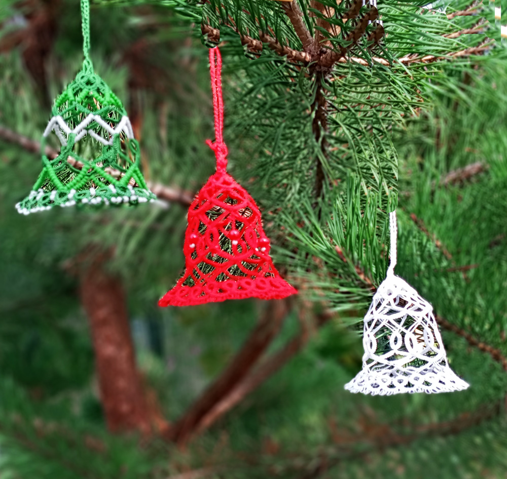 Christmas bell pattern 1 - FairyLace - tatting tutorial for cute bell