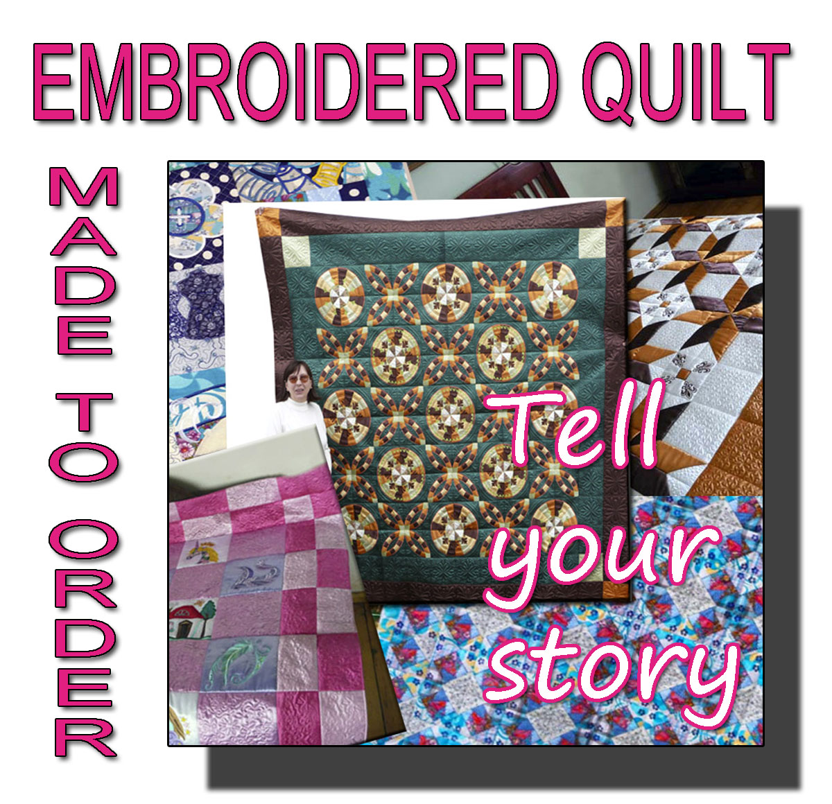 Personalized embroidered quilt - FairyLace - Create unique quilts