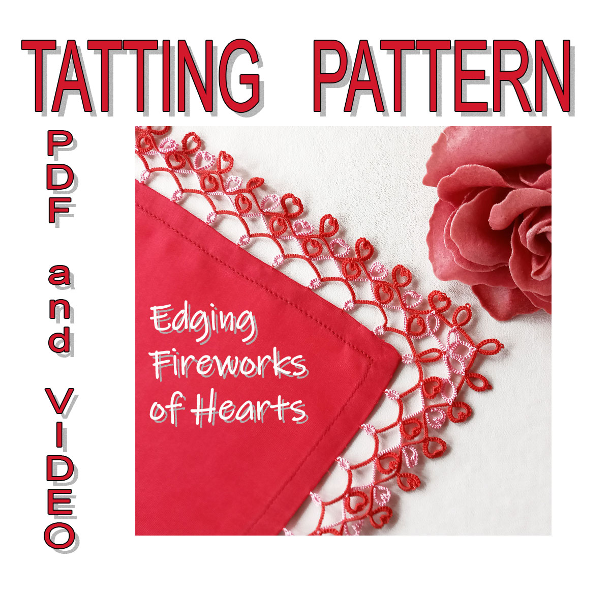 Pattern Edging Fireworks of Hearts - FairyLace - pattern for lace border