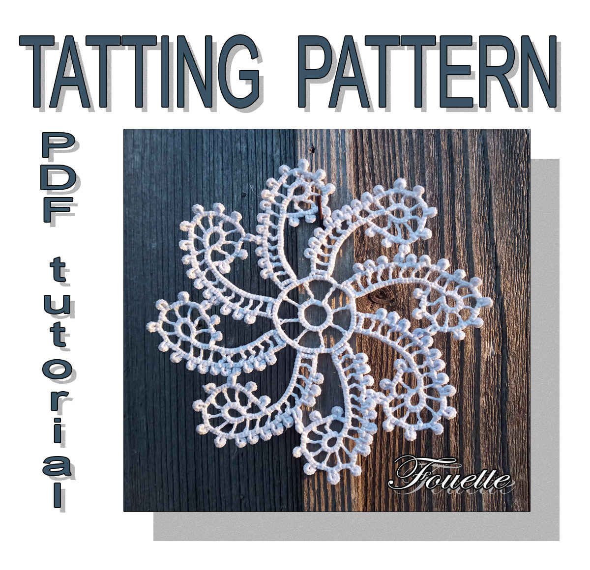 Coaster Fouette Tatting Pattern - FairyLace - Christmas decor